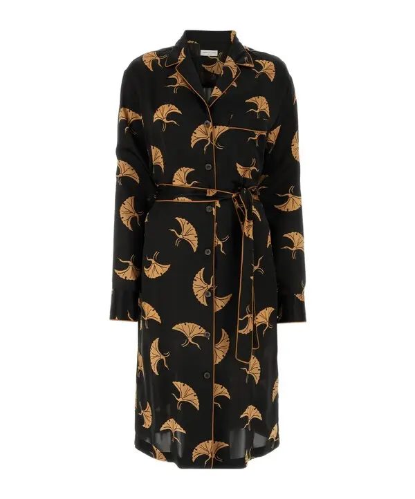 Dries Van Noten Printed Long-sleeved Midi Dress