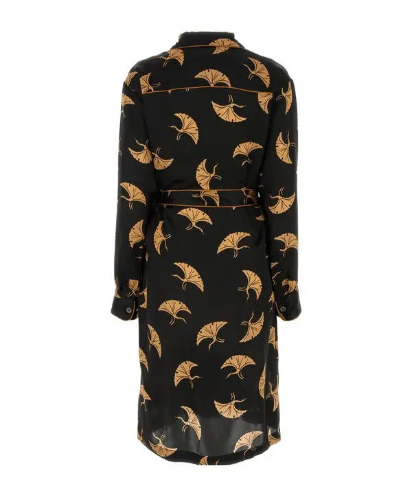 Dries Van Noten Printed Long-sleeved Midi Dress
