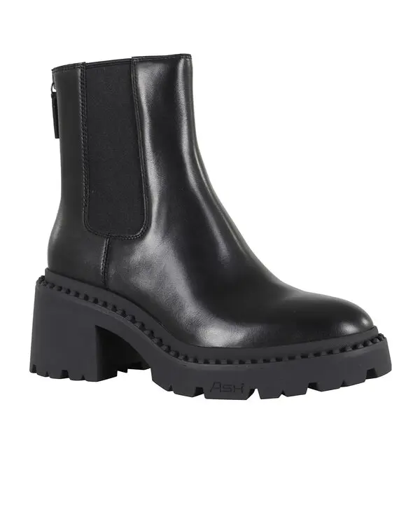 Ash Round Toe Zip Up Ankle Boots