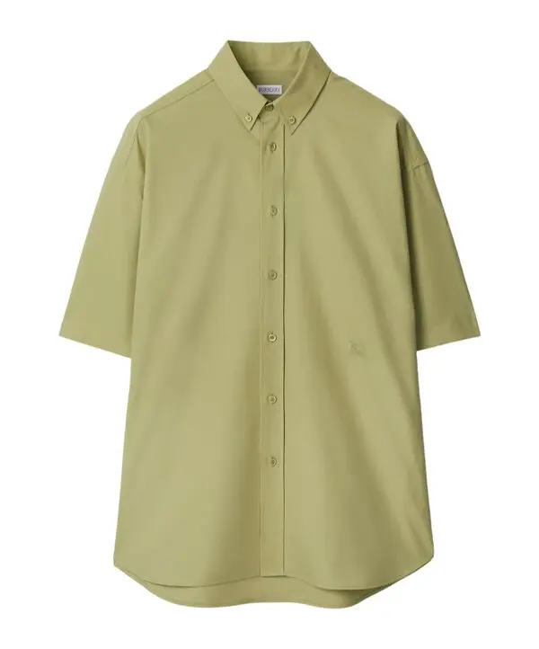 Burberry Logo-embroidered Short Sleeved Poplin Shirt
