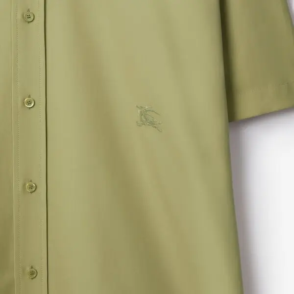 Burberry Logo-embroidered Short Sleeved Poplin Shirt