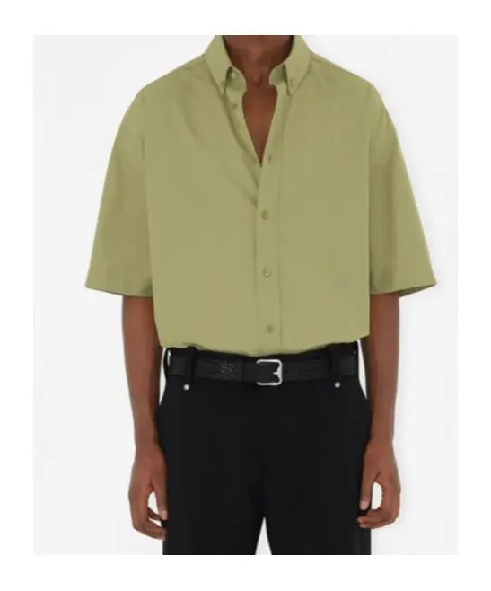 Burberry Logo-embroidered Short Sleeved Poplin Shirt