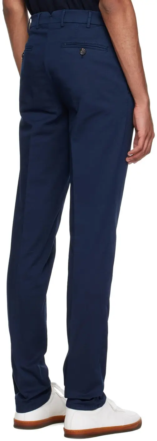Brunello Cucinelli Mid-rise Tapered-leg Chinos - Navy Blue