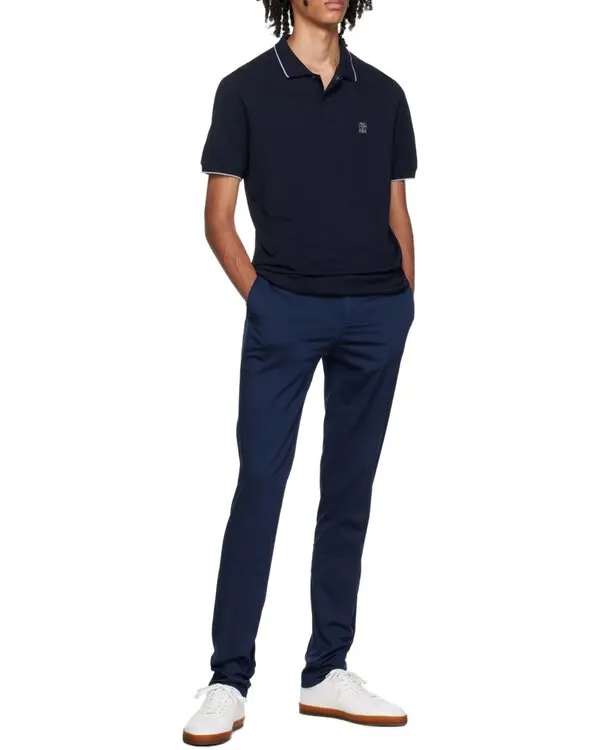 Brunello Cucinelli Mid-rise Tapered-leg Chinos - Navy Blue