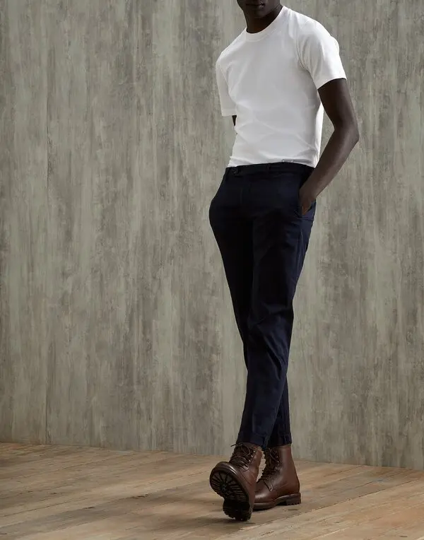 Brunello Cucinelli Mid-rise Tapered-leg Chinos - Navy Blue
