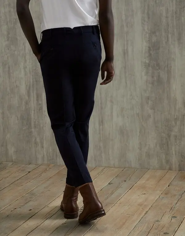 Brunello Cucinelli Mid-rise Tapered-leg Chinos - Navy Blue