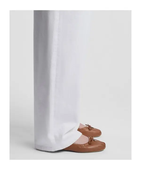 Hogan Leather Ballet Flats With Bow Detailing - Brown