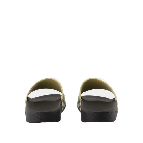 Burberry Checked Slip-on Sandals - Black