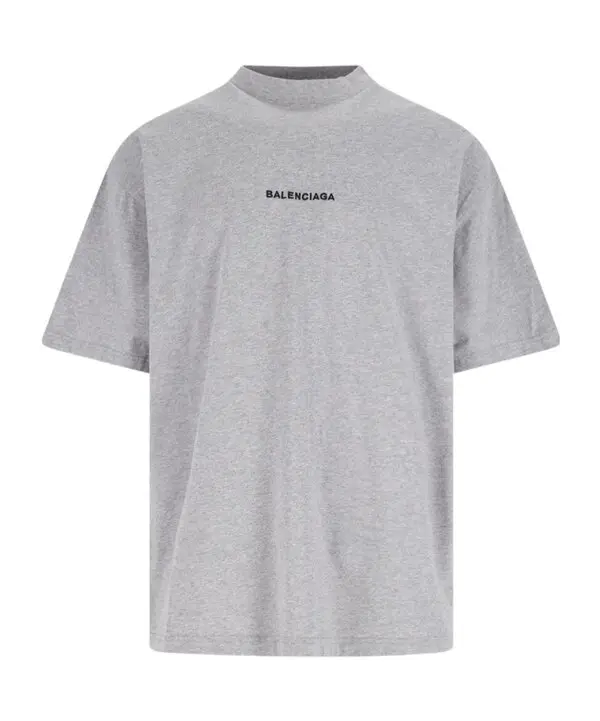 Balenciaga Logo Embroidered Crewneck T-shirt - Gray