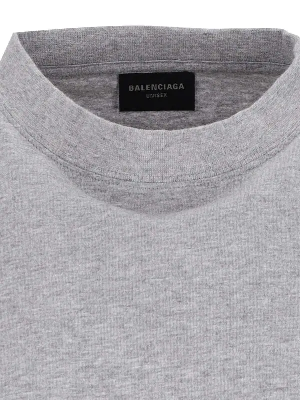 Balenciaga Logo Embroidered Crewneck T-shirt - Gray