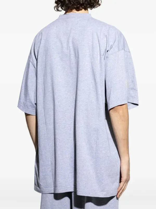 Balenciaga Logo Embroidered Crewneck T-shirt - Gray