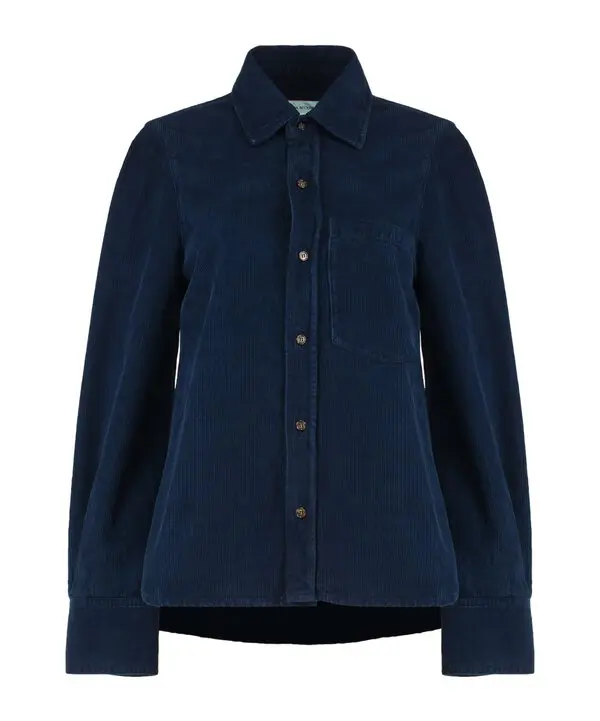 Victoria Beckham Corduroy Button-up Shirt - Black
