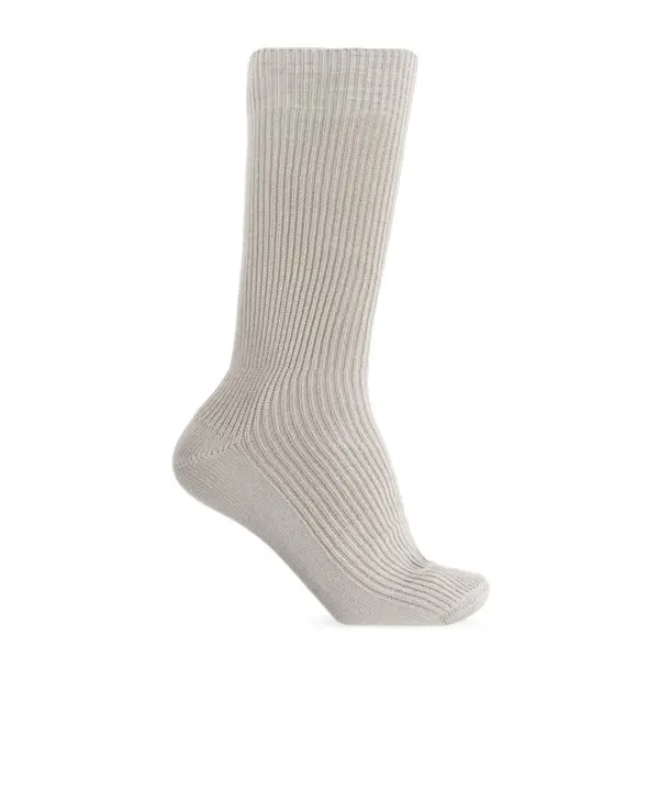 Dsquared2 Ribbed Knit Crew Socks With Graphic Pattern - Gray