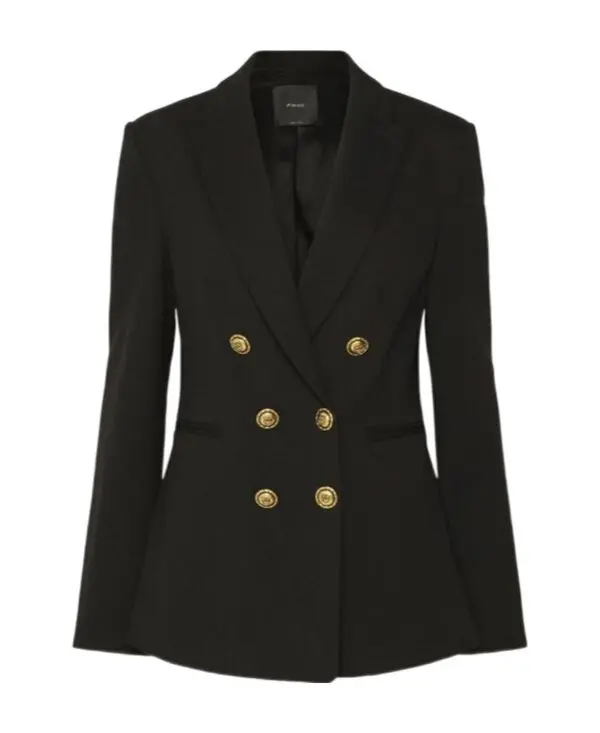 Pinko Double-breasted Suit Jacket With Gold Button Detail
