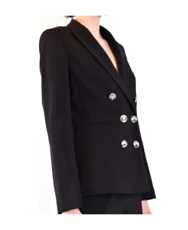 Pinko Double-breasted Suit Jacket With Gold Button Detail