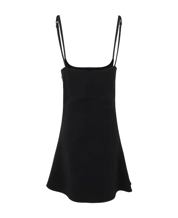 COURREGES Courrèges A-line Dress With Square Neckline And Embroidered Logo - Black