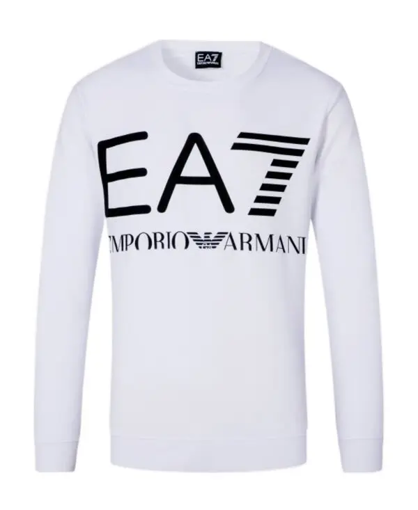EA7 Logo Printed Hoodie - White