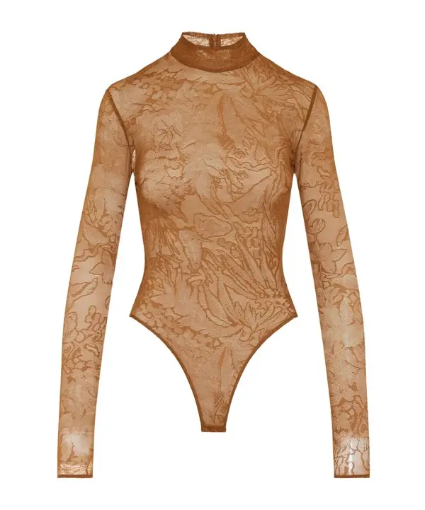 David Koma Floral Lace High Neck Bodysuit