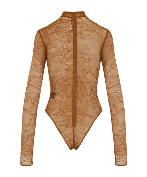 David Koma Floral Lace High Neck Bodysuit