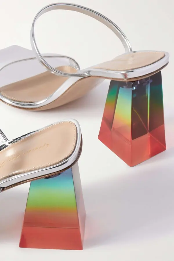 GIANVITO ROSSI Metallic Logo High-heeled Sandals