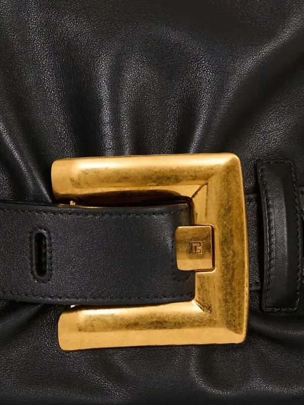Balmain Medium Anthem Bag With Gold Tone Buckle - Black