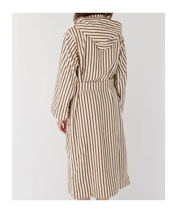 TEKLA Striped Hooded Bathrobe
