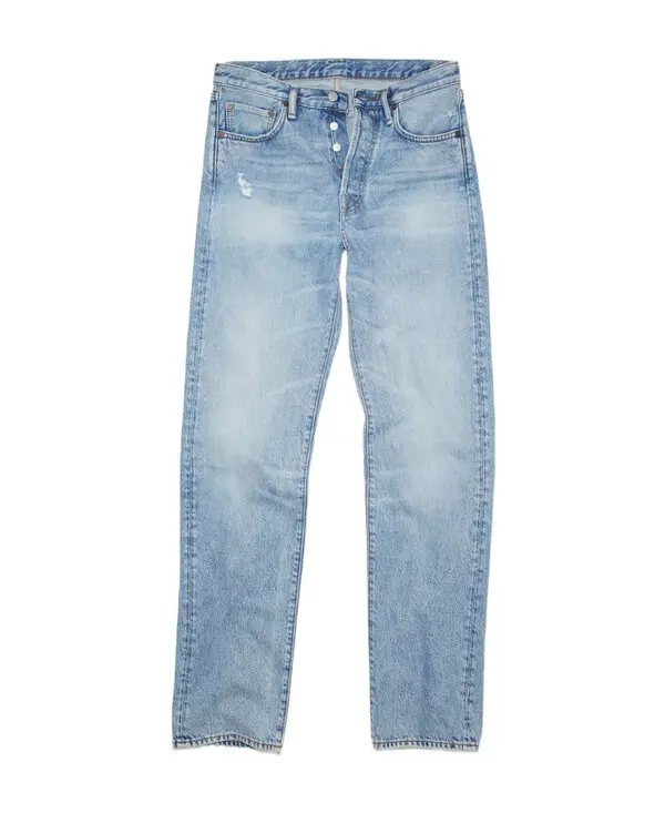 Acne Studios Distressed Regular Fit Jeans - Light Blue
