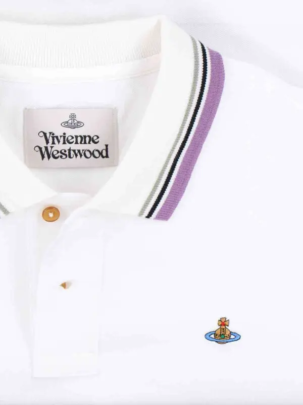VIVIENNE WESTWOOD Short Sleeve Cropped Polo Shirt - White