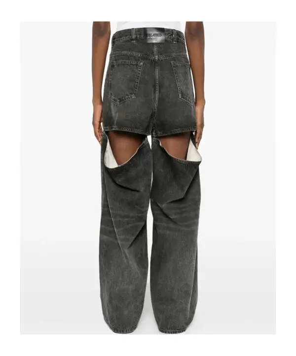 Attico Cutout Wide-leg Jeans