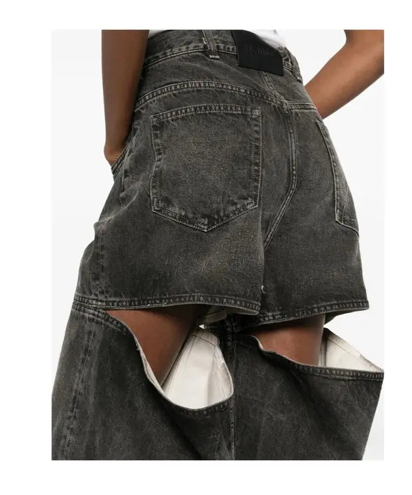Attico Cutout Wide-leg Jeans