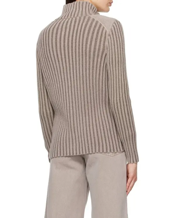 Our Legacy Chunky Ribbed Cardigan With High Collar And Two-way Zipper