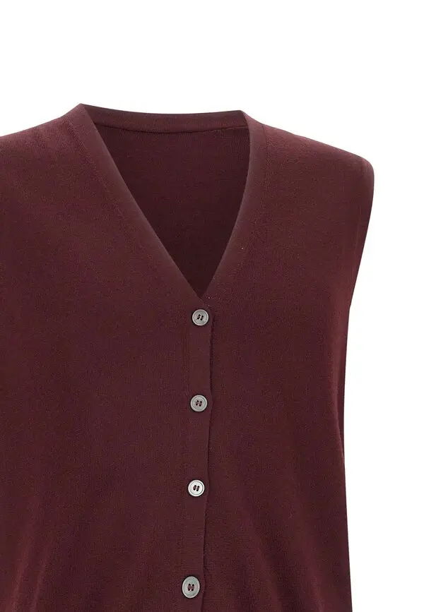 GRAN SASSO Buttoned Sleeveless Cardigan