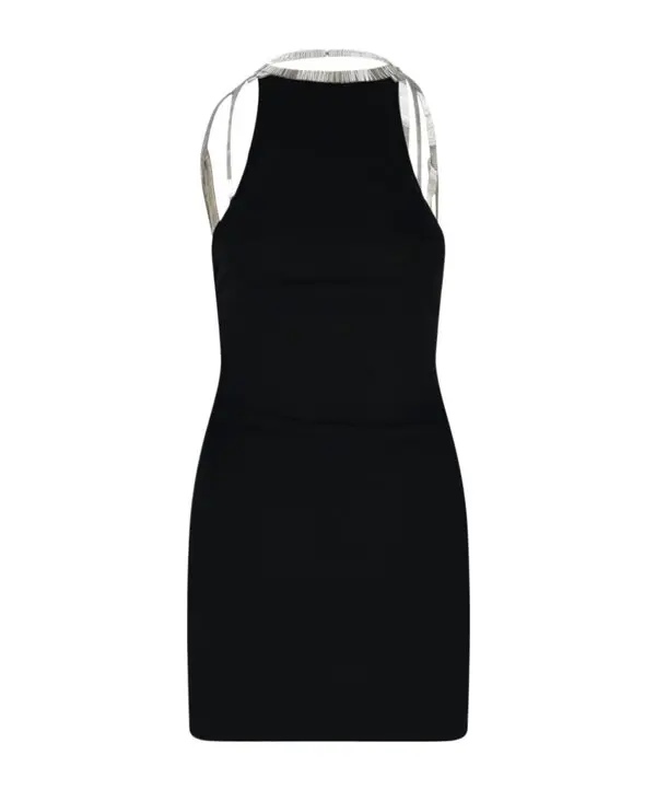 Attico Sleeveless Mini Dress With Embellished Straps