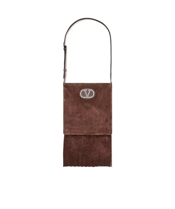 Valentino Garavani Nellcte Fringe Detailed Shoulder Bag - Brown