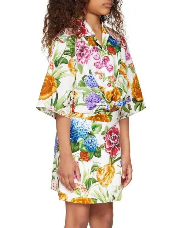 Dolce & Gabbana Floral Print Cropped Shirt - Multicolor