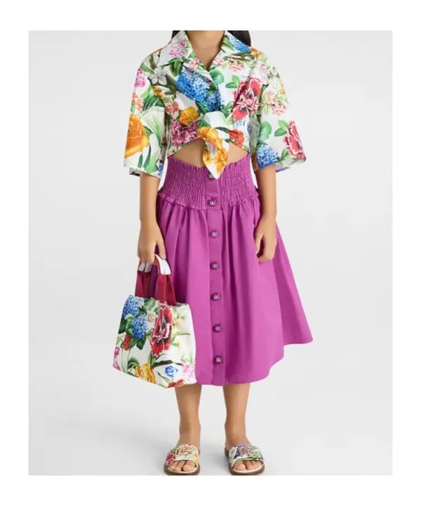 Dolce & Gabbana Floral Print Cropped Shirt - Multicolor