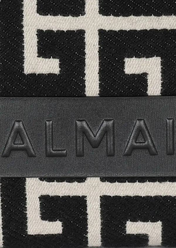 Balmain B-army Monogram Jacquard Small Tote Bag - Black