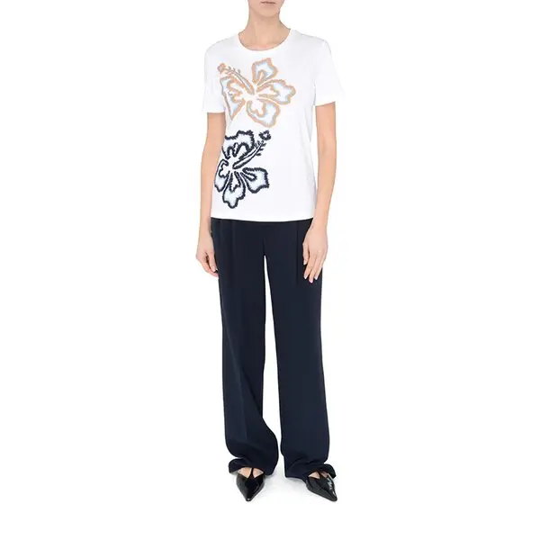 Max Mara Embroidered Floral Crewneck T-shirt