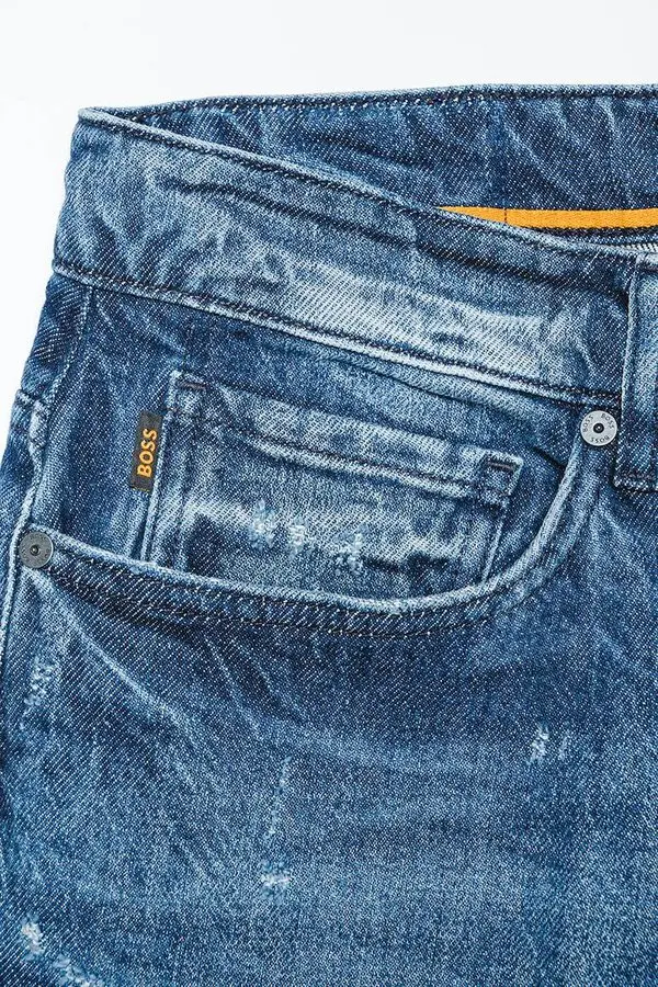 Hugo Boss Boss Distressed Straight-leg Jeans