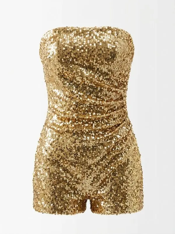 Gucci Embellished Sequin Jumpsuit - Gold