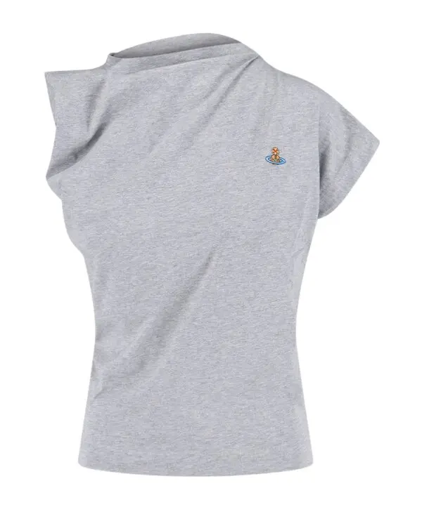 VIVIENNE WESTWOOD Asymmetrical Short-sleeved T-shirt - Mixed Gray