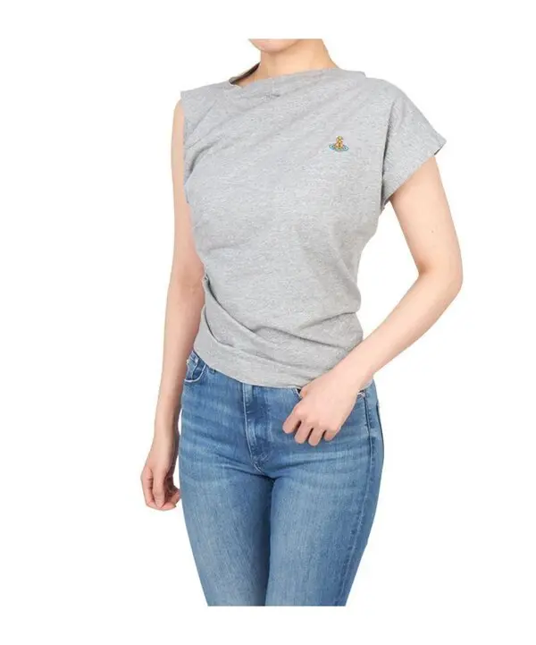 VIVIENNE WESTWOOD Asymmetrical Short-sleeved T-shirt - Mixed Gray