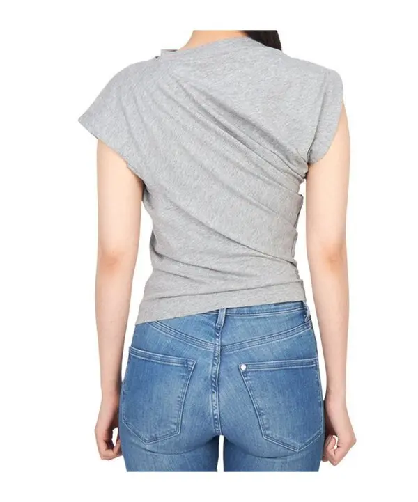 VIVIENNE WESTWOOD Asymmetrical Short-sleeved T-shirt - Mixed Gray