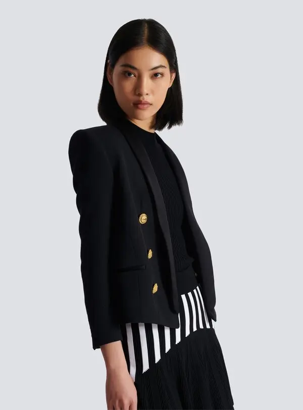 Balmain Double-breasted Jacket With Satin Lapels
