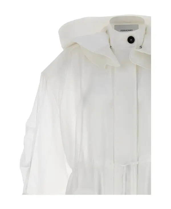 FERRAGAMO Long-sleeved Hooded Windbreaker
