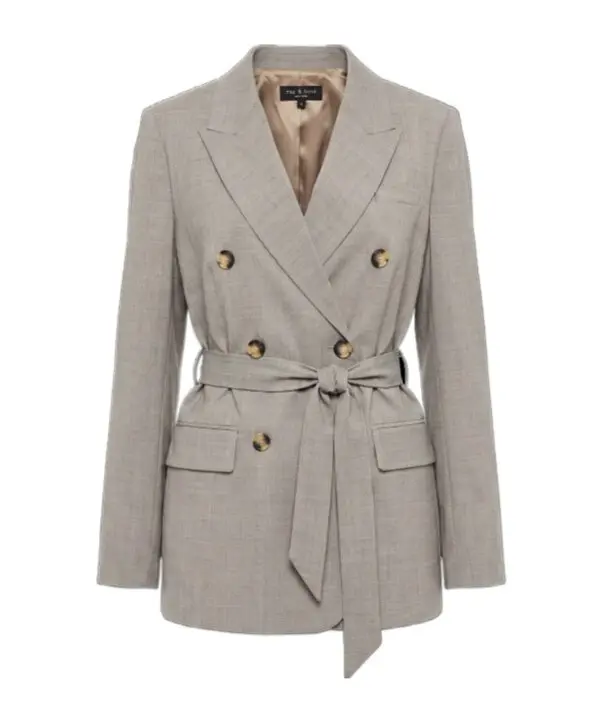 RAG  BONE Rag & Bone Double Breasted Tie-waisted Blazer