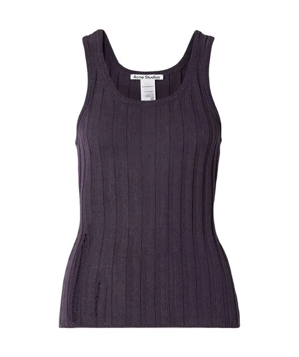 Acne Studios Rib Knit Sleeveless Crew Neck Tank Top