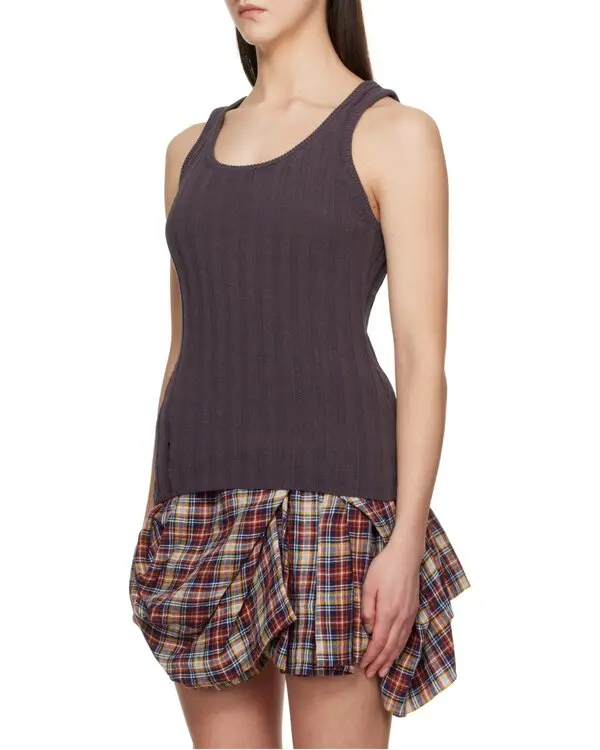 Acne Studios Rib Knit Sleeveless Crew Neck Tank Top