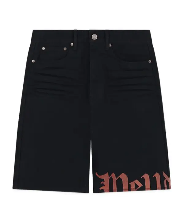 We11Done Bermuda Shorts With Logo Detail - Black