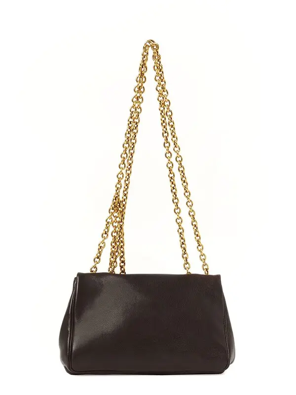 Chloé Heritage Logo Plaque Small Shoulder Bag - Brown